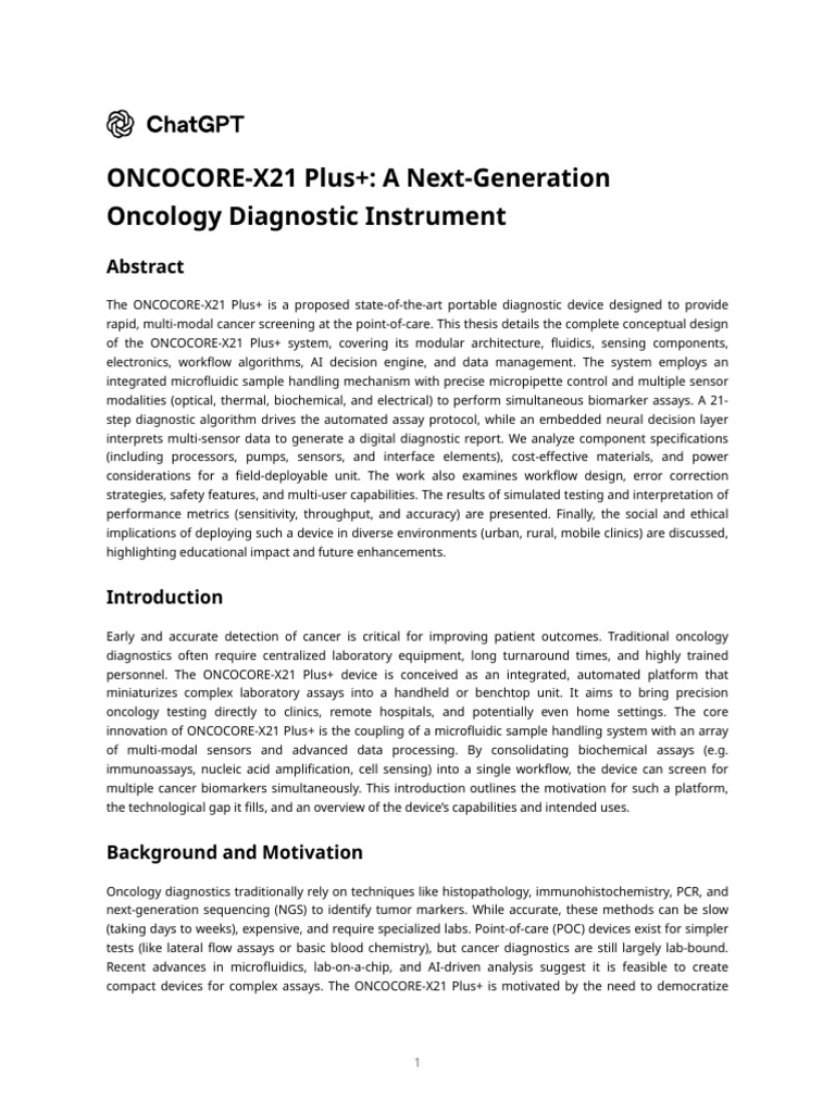 ONCOCORE-X21 Plus+ - A Next-Generation Oncology Diagnostic Instrument ...