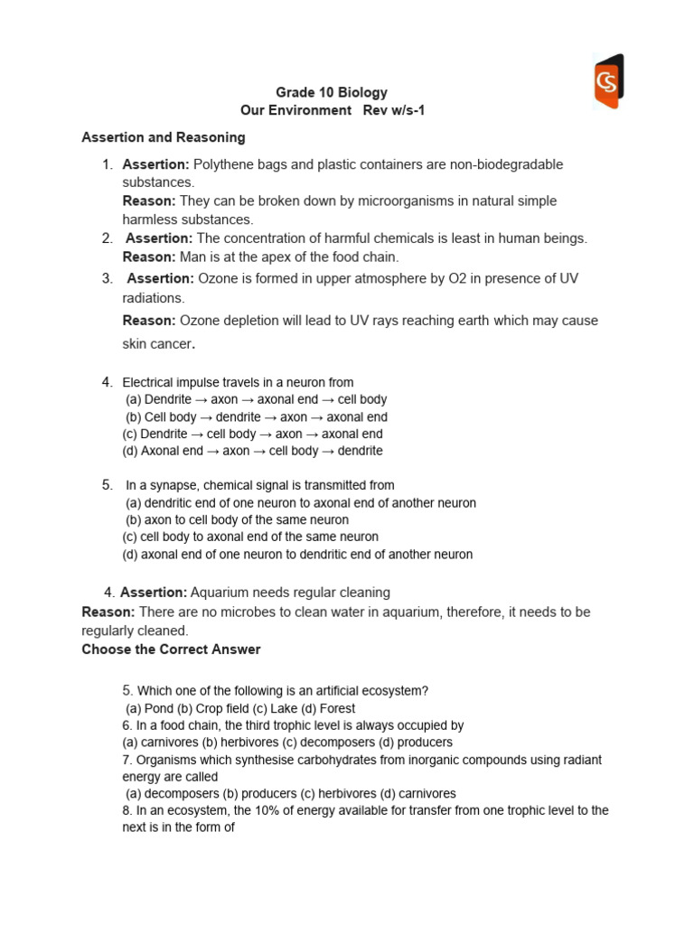 Grade 10 Biology: Ecosystems and Energy Flow | PDF | Food Web | Dendrite
