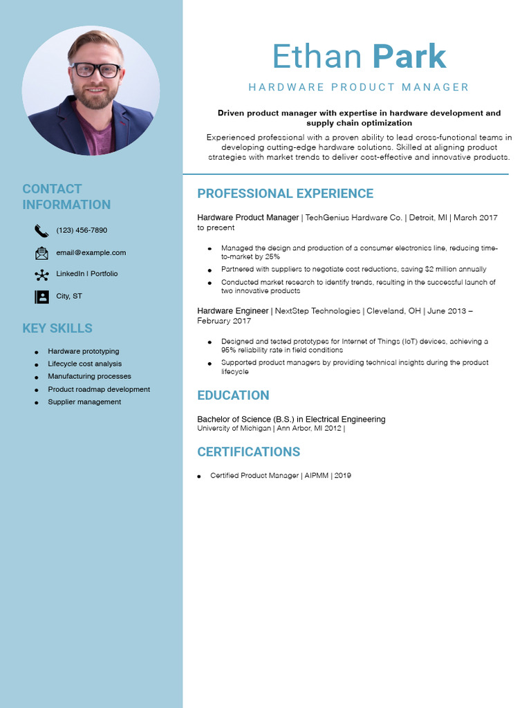 Hardware Product Manager Resume Example | PDF