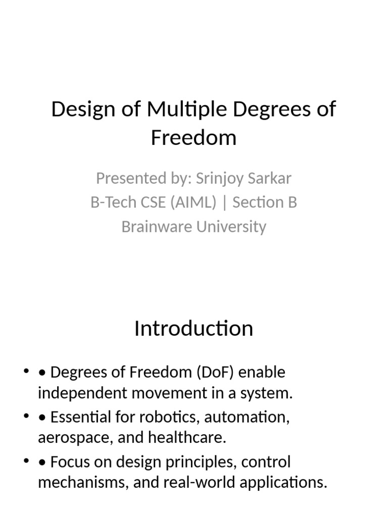 Design of Multiple DoF | PDF
