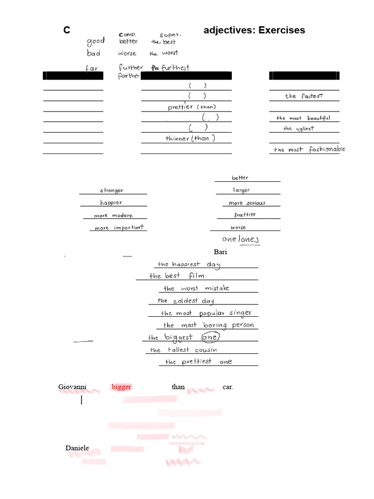 COMPARATIVES AND SUPERLATIVES With ANSWERS | PDF | Clothing
