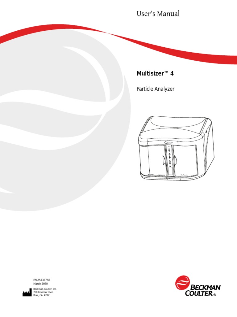 Multisizer 4 User Manual | PDF | Barcode | Statistics