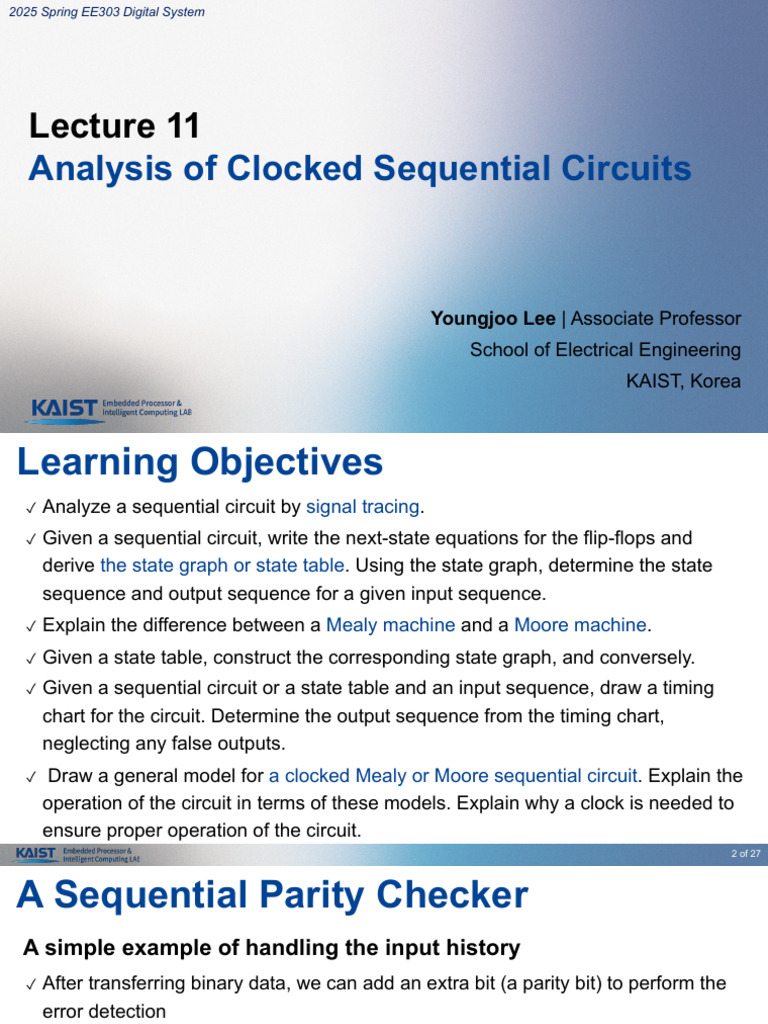 PDF 11 Analysis of Clocked Sequential Circuits | PDF | Logic Gate | Electronics