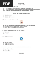 AA Driving Test Practice Questions | PDF | Intersection (Road ...