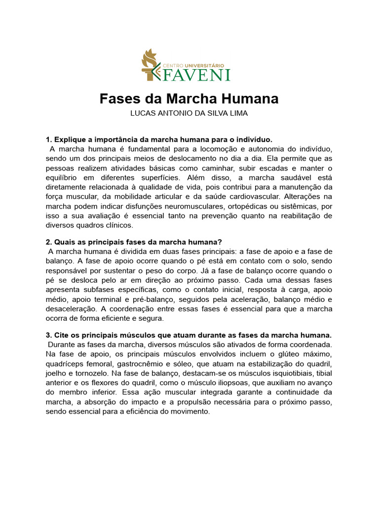 Fases Da Marcha Humana | PDF