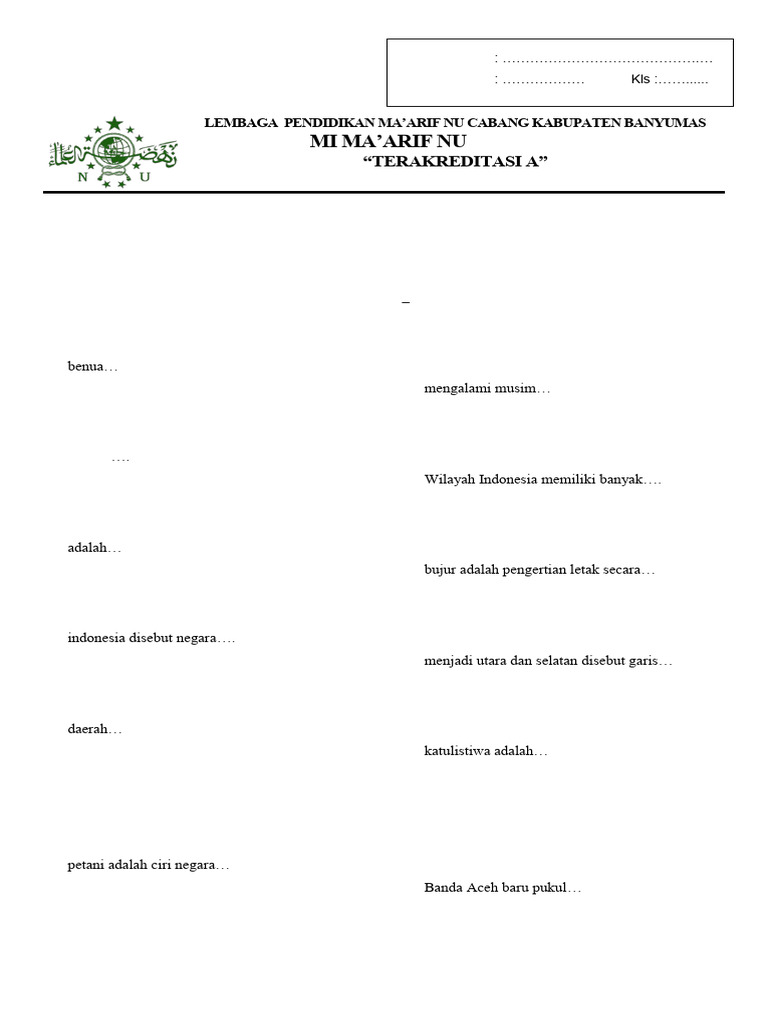 5. Ipas Kelas 5 Uhb 2_pts 2_ Tp 2024_2025 | PDF