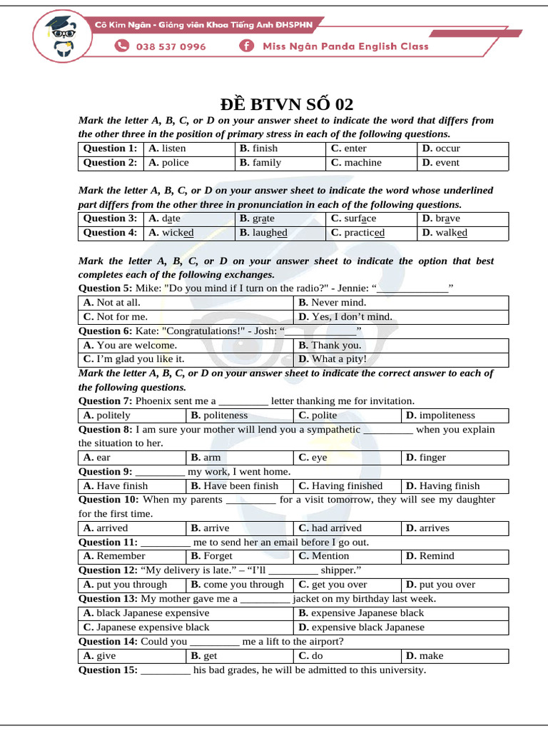 ĐỀ BTVN SỐ 02 | PDF | Ernest Shackleton | Air Pollution
