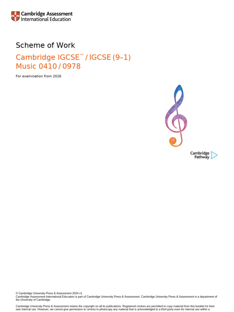 IGCSE Music 0410 Scheme of Work 2026 | PDF | String Quartet | Baroque Music