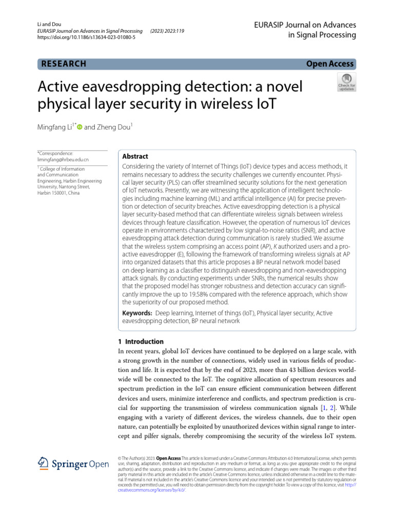 Active Eavesdropping Detection | PDF | Machine Learning | Support ...
