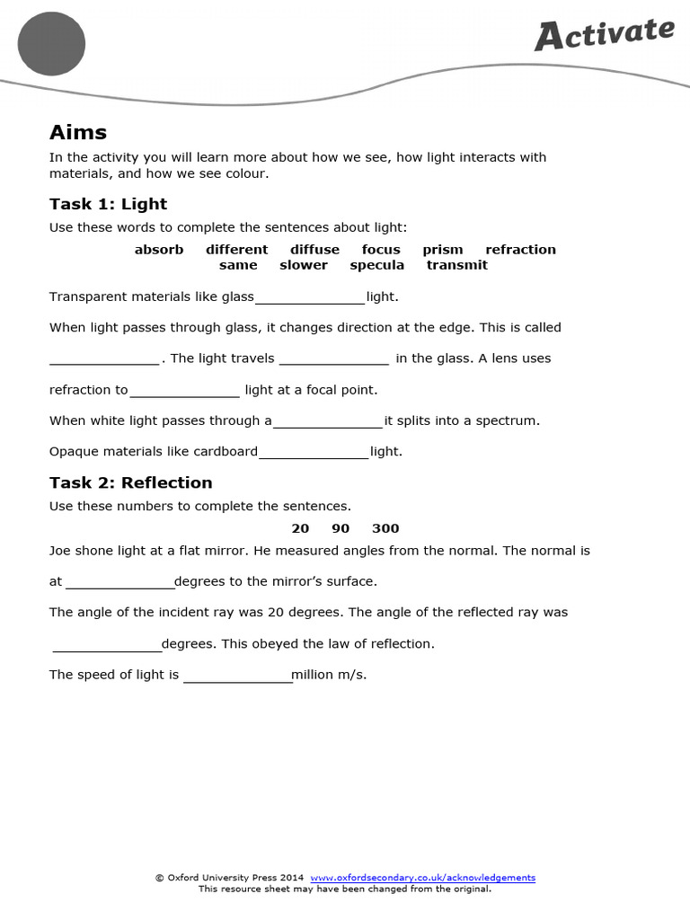E - Y9 - F KIBET - 3. Checkpoint Revision | PDF | Eye | Color