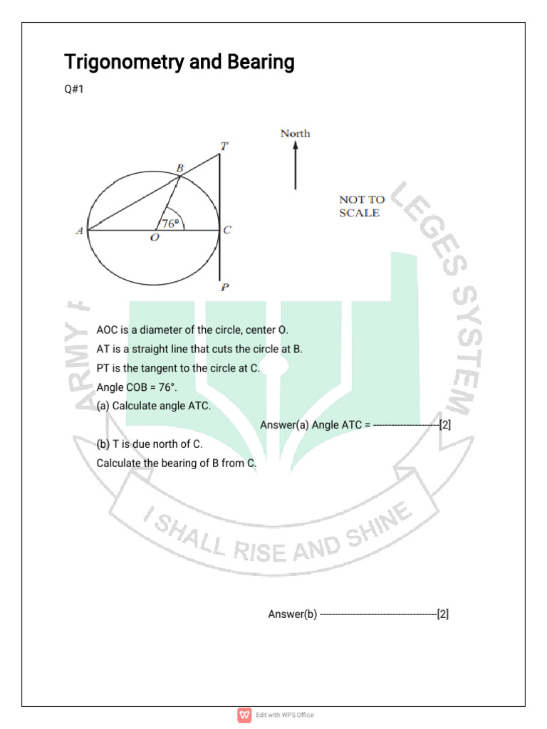 Trigonometry and Bearing | PDF | Geometric Measurement | Triangle Geometry