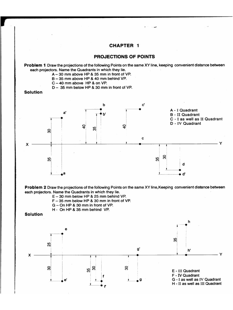 Projection of Points Questions | PDF