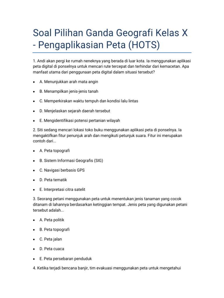Soal Peta X | PDF