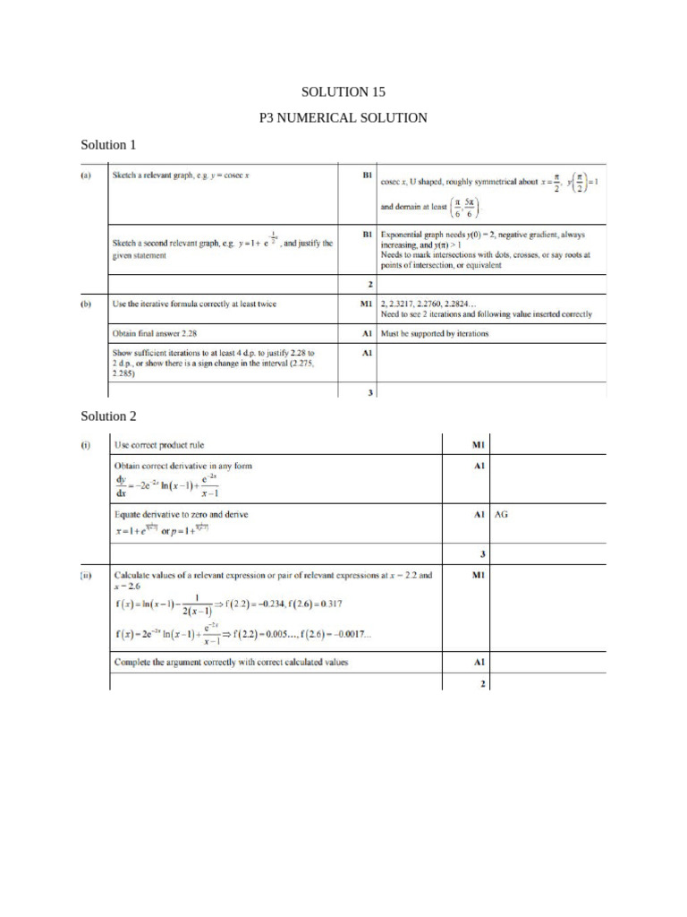 Solution Numerical Solution | PDF