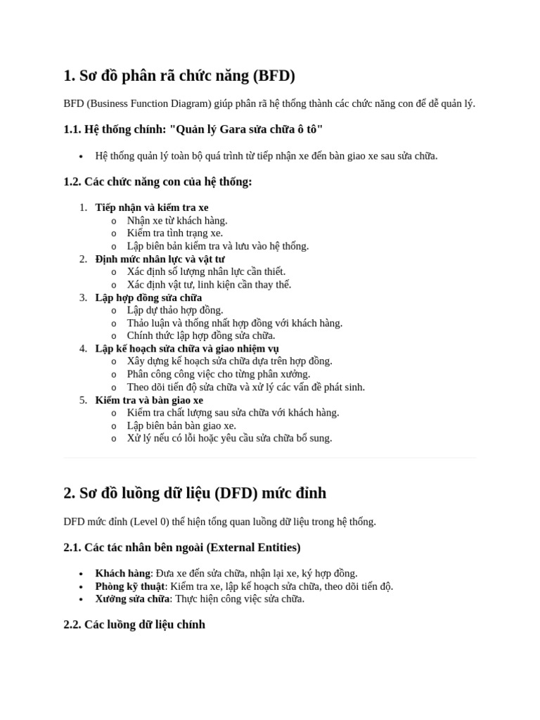 Sơ Đ Phân Rã CH C Năng (BFD) | PDF