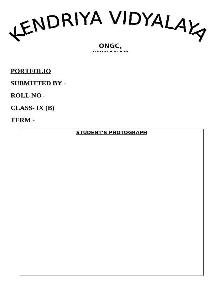 Class 9 Portfolio Biodata Template | PDF