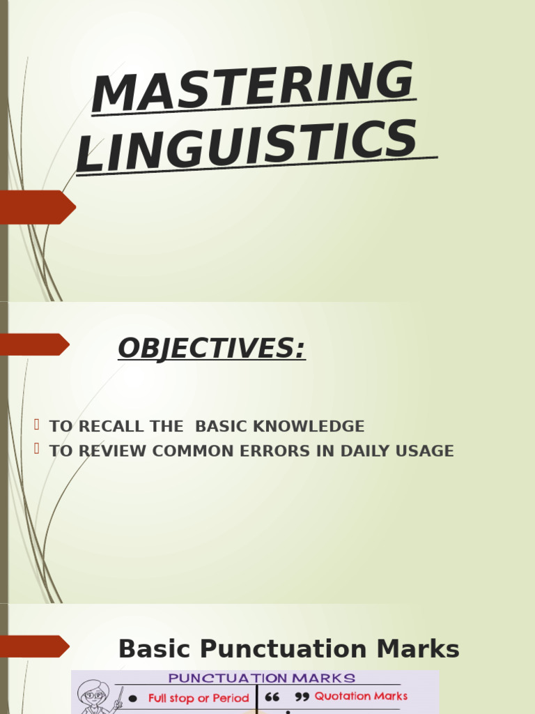 Mastering Punctuation and Common Errors | PDF