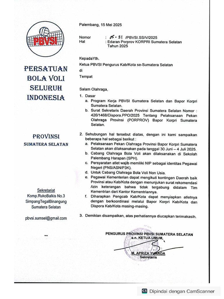 Edaran PORPROV KORPRI | PDF