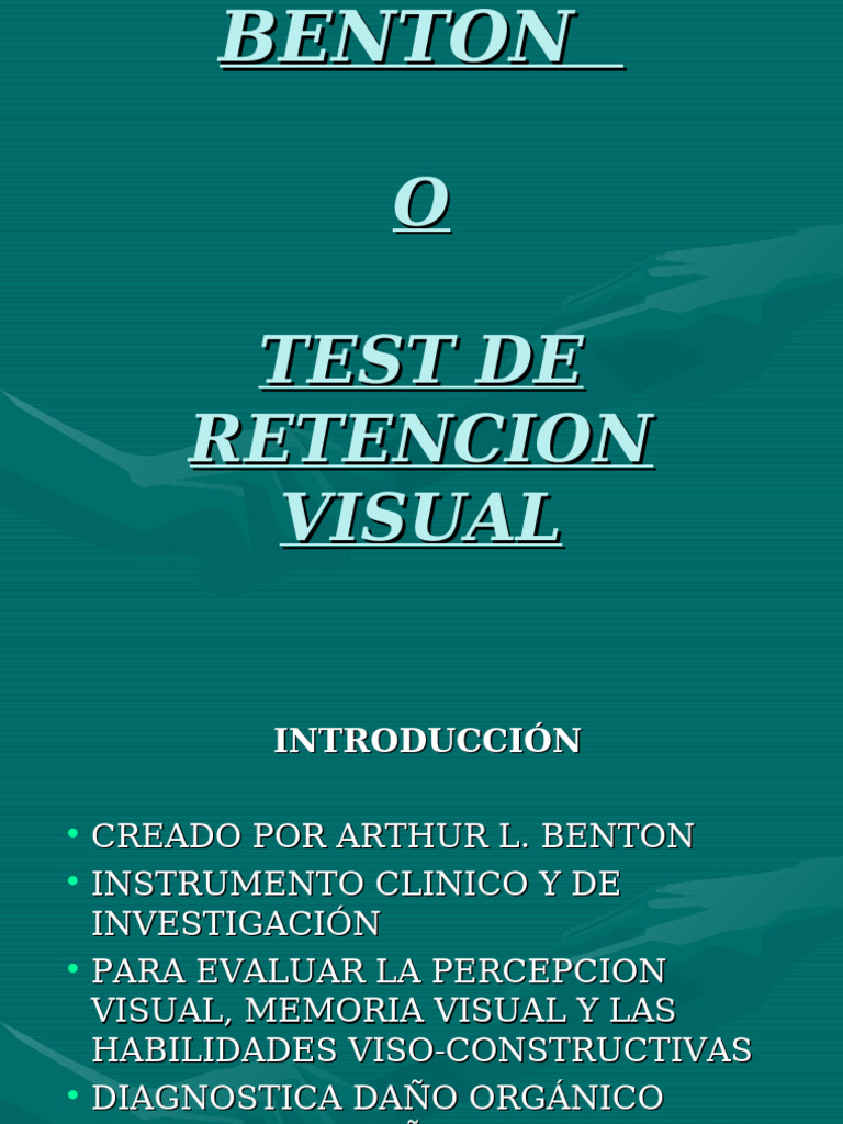 Test de Benton Retension Visual | PDF