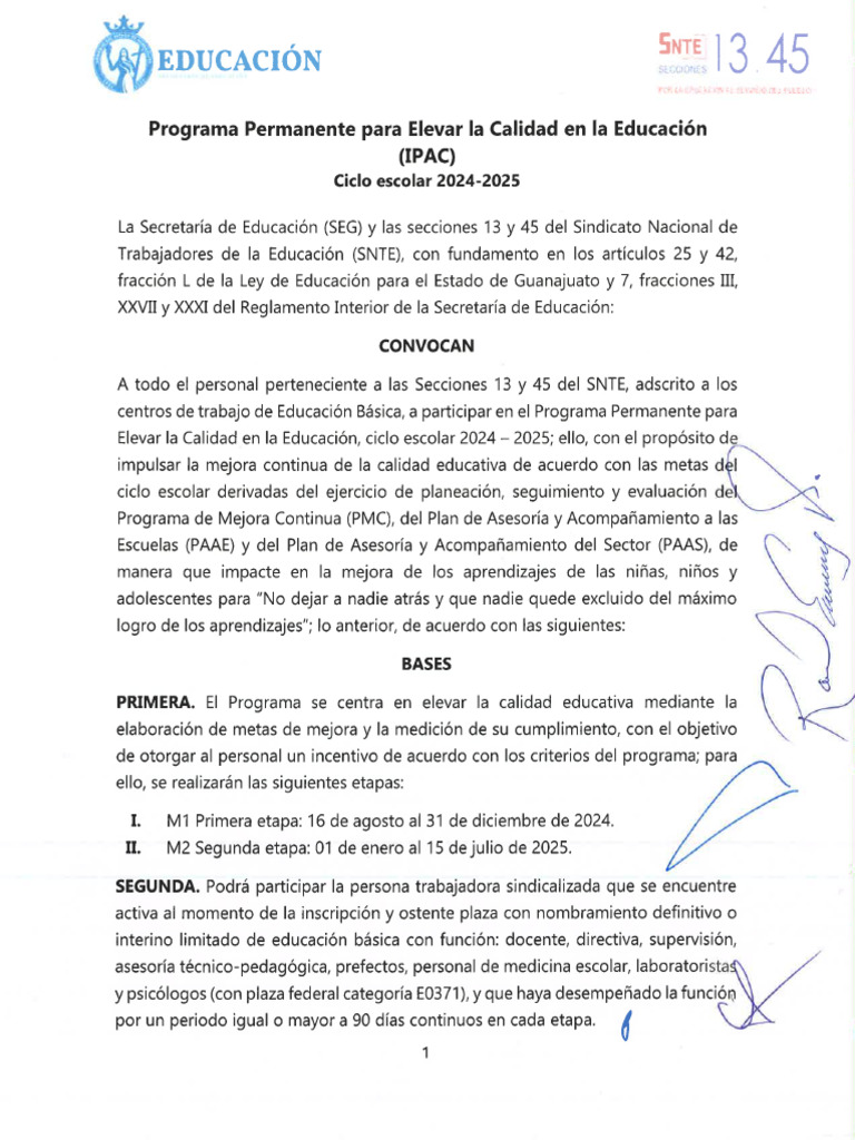 Convocatoria Ipac 24-25 F | PDF