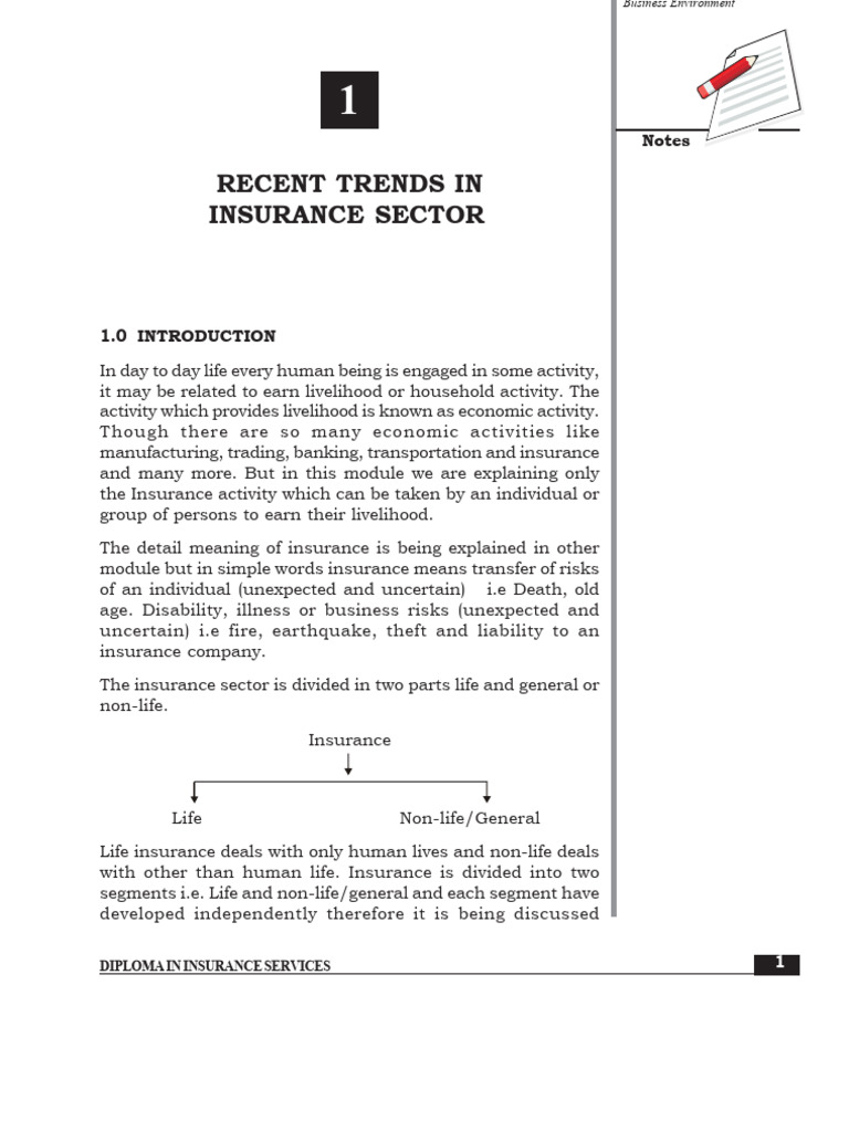 Recent Trends in - Insurance Sector PDF | PDF | Insurance | Reinsurance