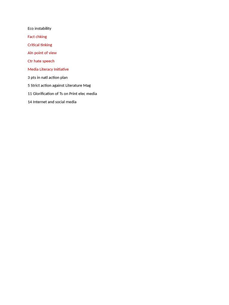 Addressing Eco Instability and Media Literacy | PDF