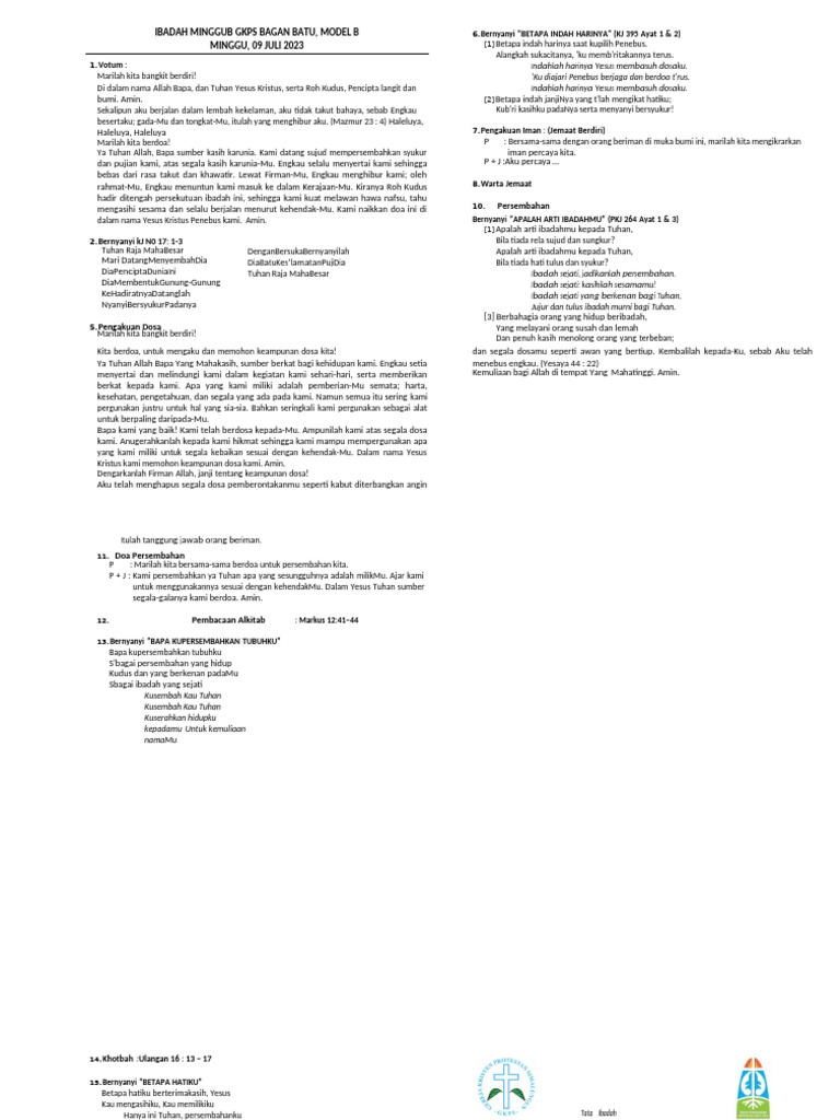 Ibada Bah. Indonesia Model B | PDF