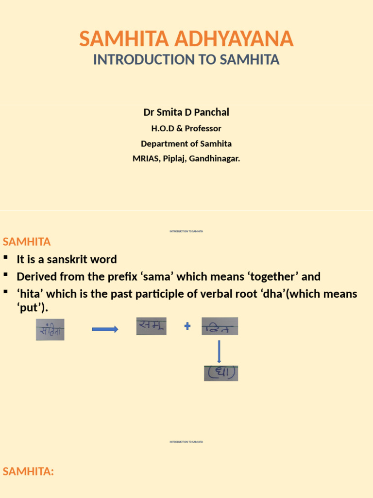 Overview of Ayurvedic Samhitas | PDF | Ayurveda | Religious Texts