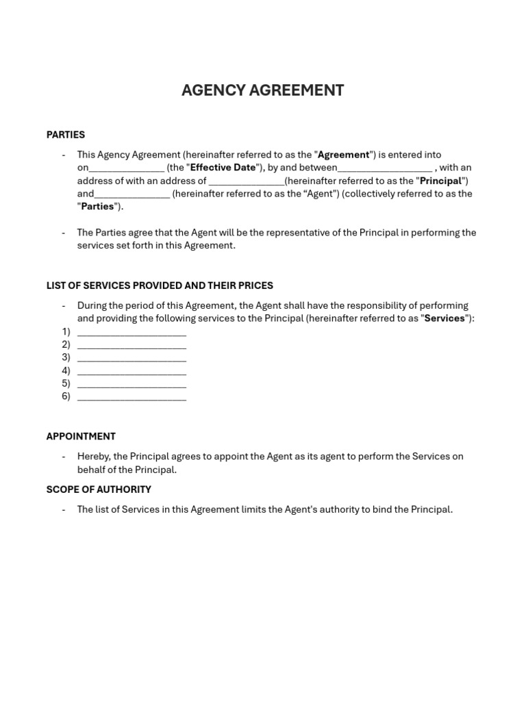 Agency Agreement | PDF