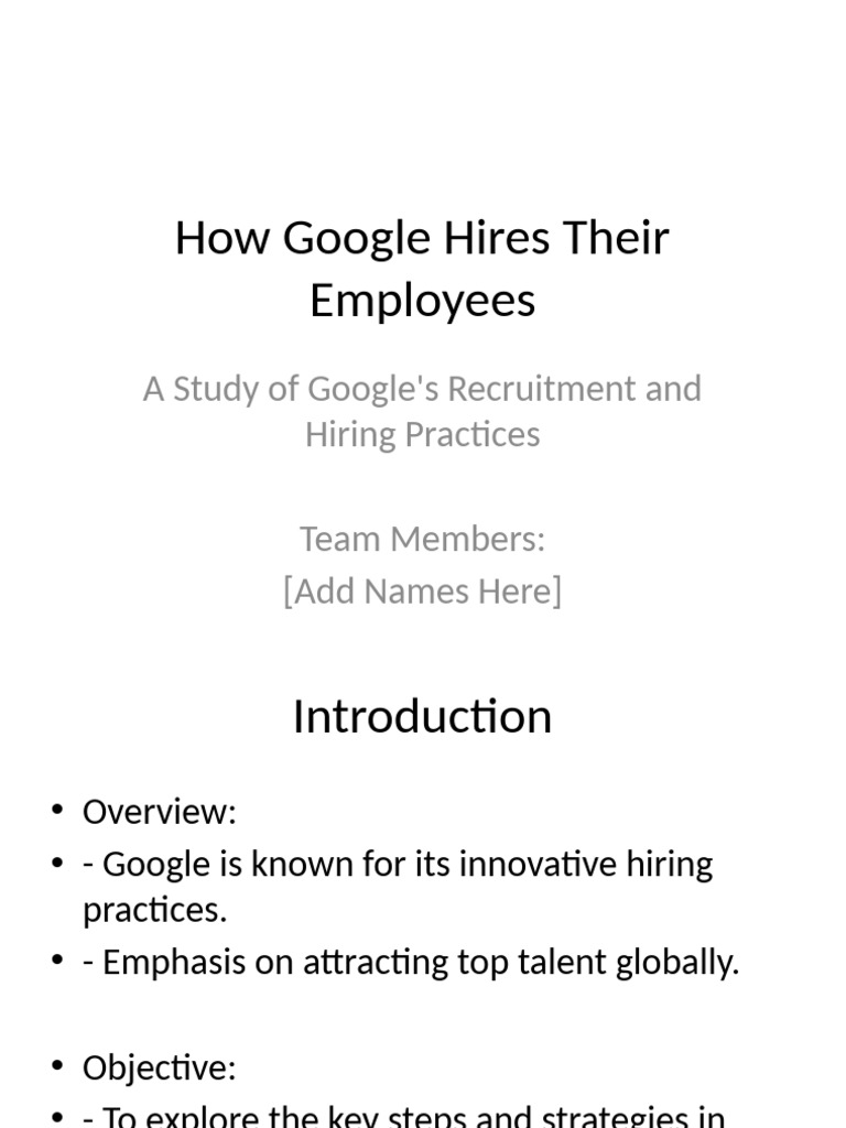 Google Hiring Process | PDF
