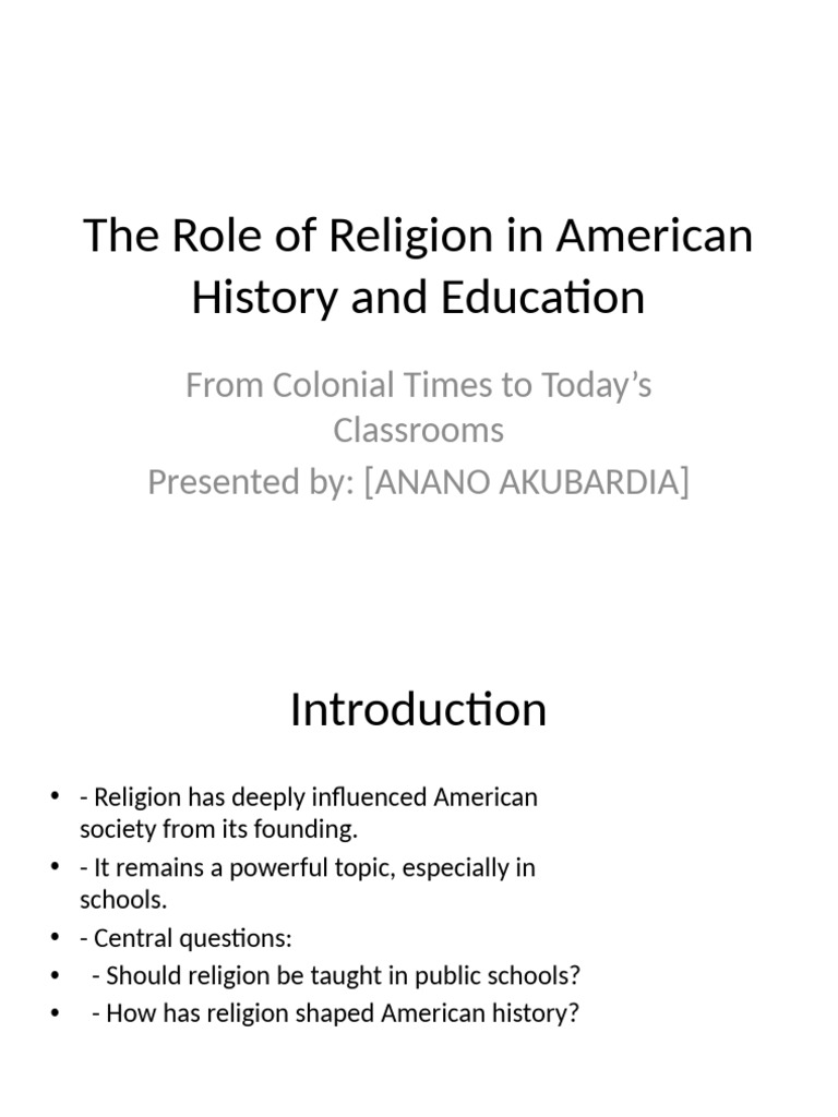 Role of Religion in American History | PDF