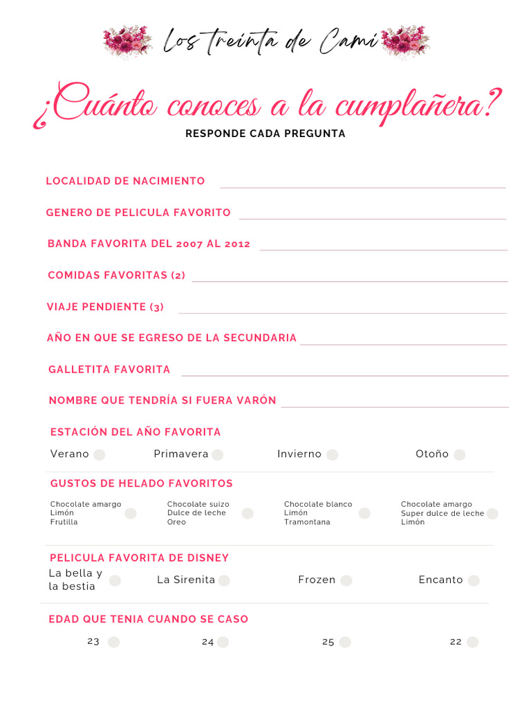 Cuestionario 30 Cami | PDF