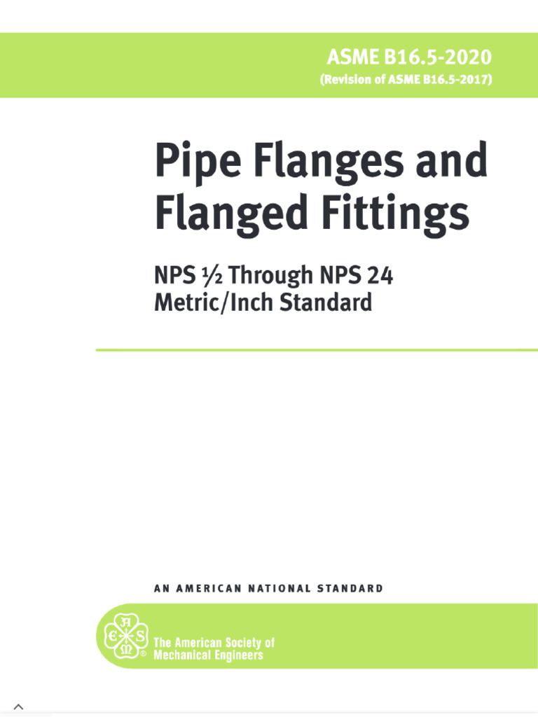 Pipe Flanges and Flanged Fittings 1 2 Through NPS 24 Metric - Inch ...
