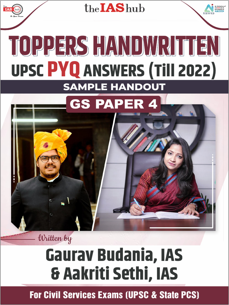 Topper's Handwritten UPSC PYQ GS-4 Sample Handout | PDF