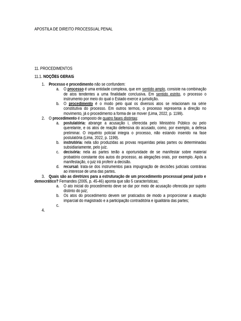 Apostila de Direito Processual Penal | PDF