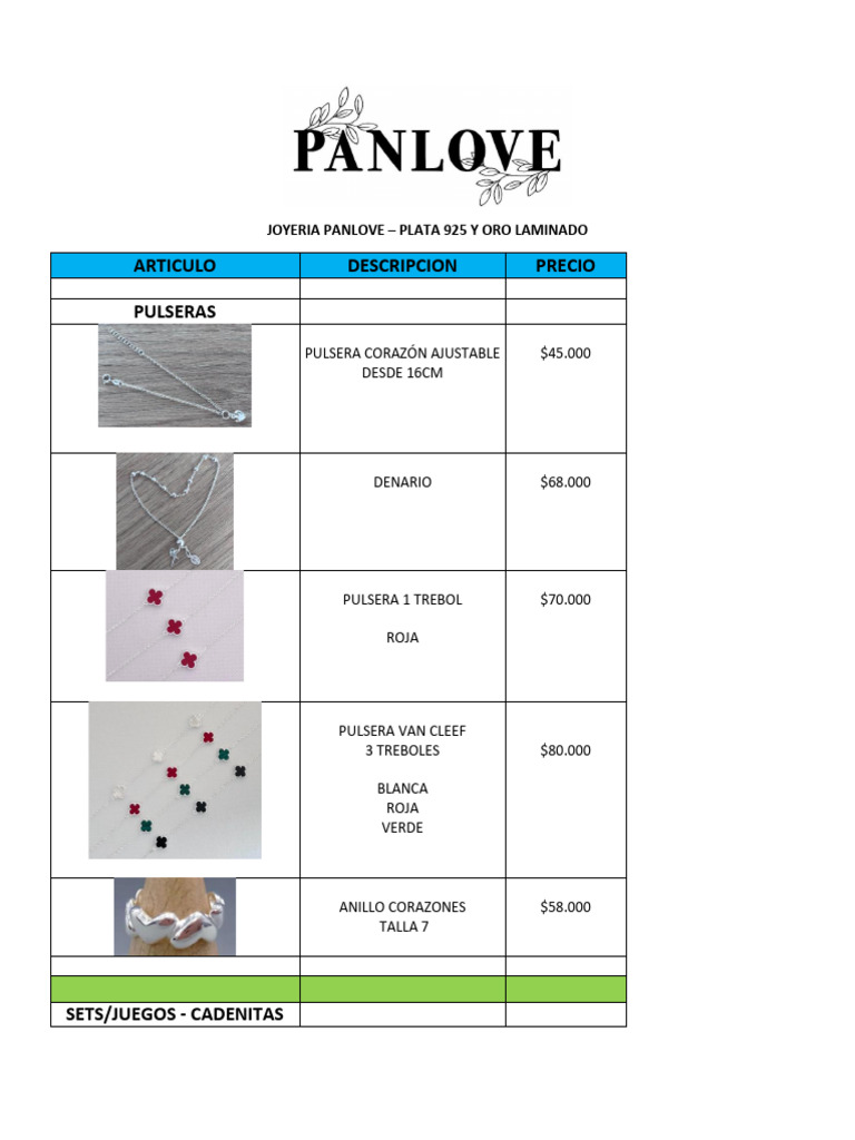Joyeria Panlove | PDF | Estética | Cuerpo humano