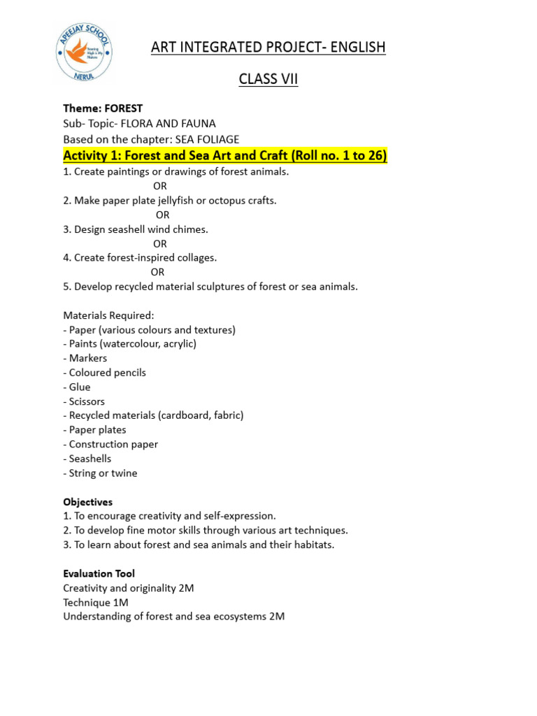 English AIP - Class 7 C | PDF