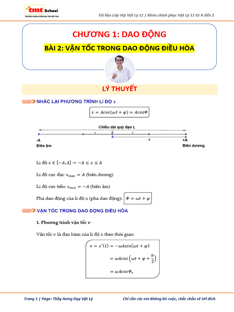 Chương 1: Dao Đ : Bài 2: V NT C Trong Dao NG U Hòa | PDF