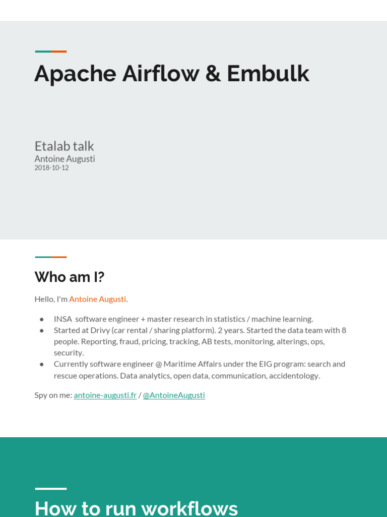 Etalab Talk Apache Airflow Embulk | PDF | Parsing | Computing