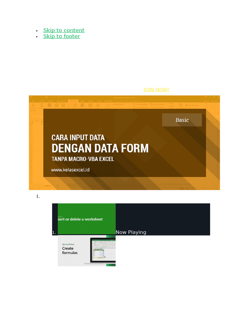 Excel-Input Data, Data Form | PDF
