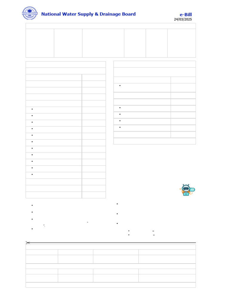 National Water Supply & Drainage Board E-Bill: Invoice For The Period ...