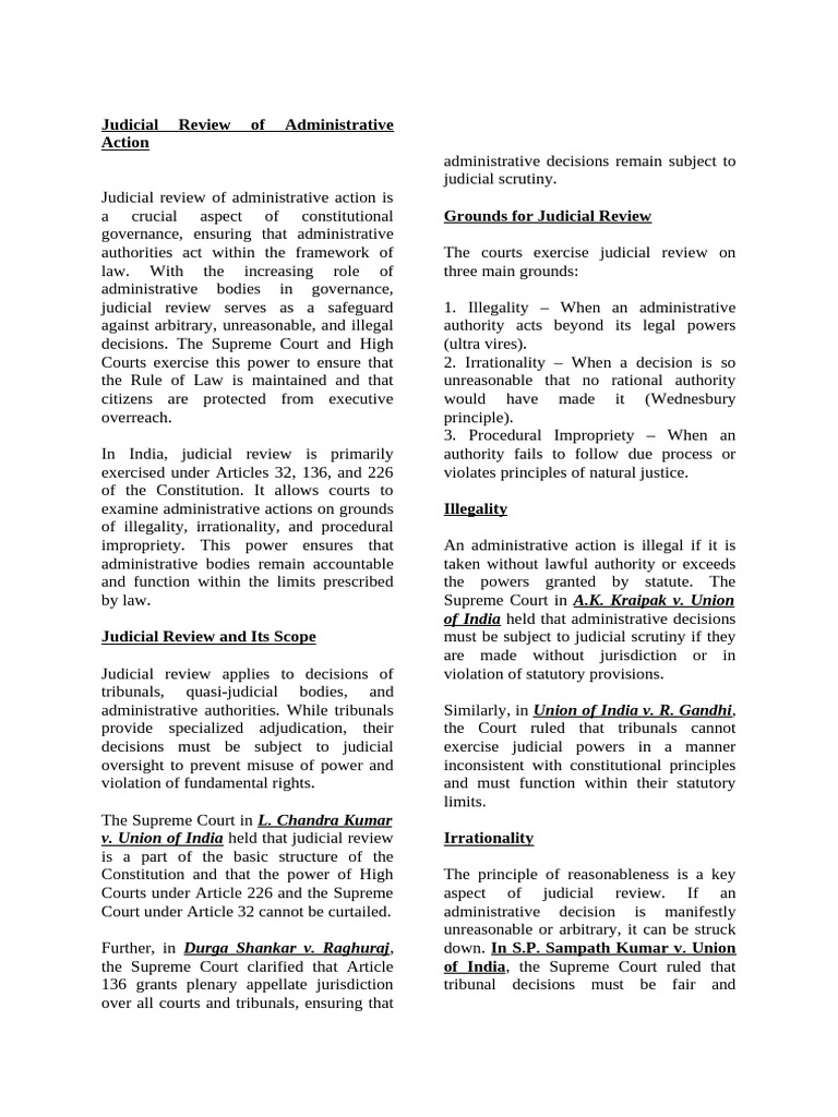 Judicial Review of Administrative Action | PDF | Judicial Review ...