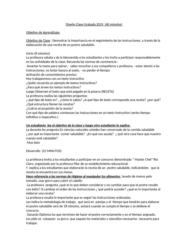 Diseño Clase Grabada 2019 | PDF