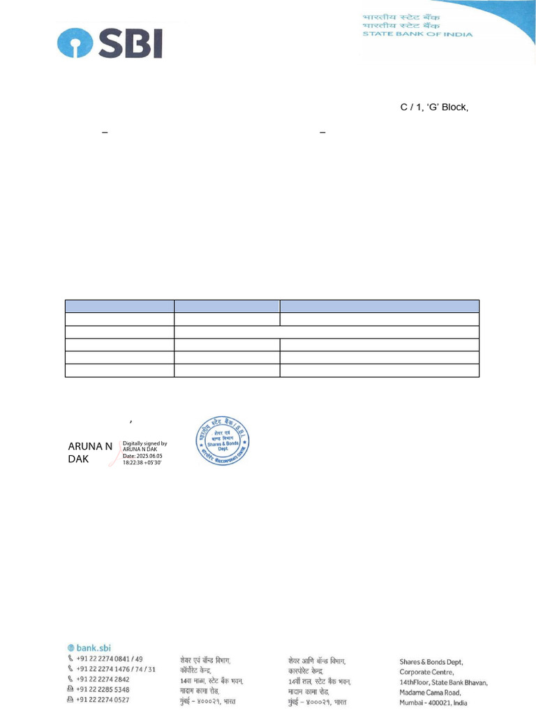 SBIN 05062025183023 BSE NSE Investor Outcome05062025 | PDF