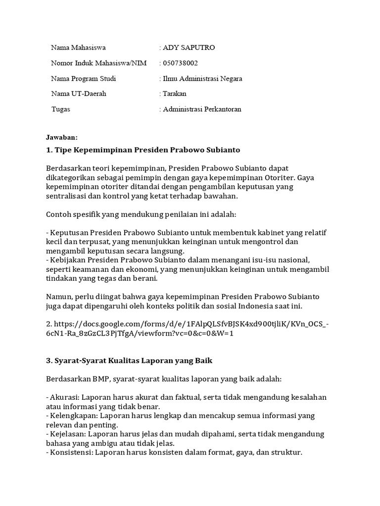 Tugas 2 Administrasi Perkantoran | PDF