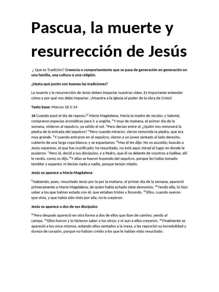 Impacto de la Resurrección de Jesús | PDF | La resurrección de Jesús ...