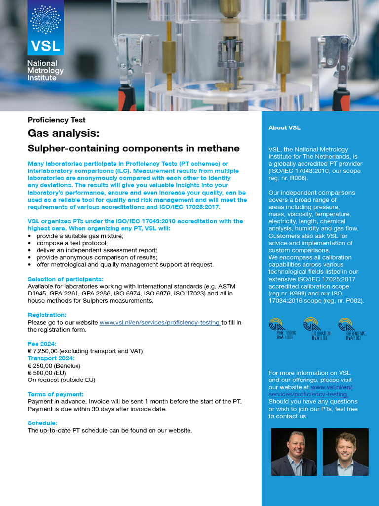 2024.01 VSL Flyer PT Zwavel | PDF | Metrology | Calibration