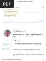 Automatic Tax Code Determination in PO | PDF | Computing | Computer Programming