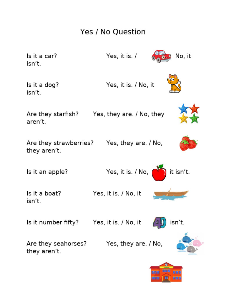 Yes No Question Worksheet Templates Layouts - 107763 | PDF