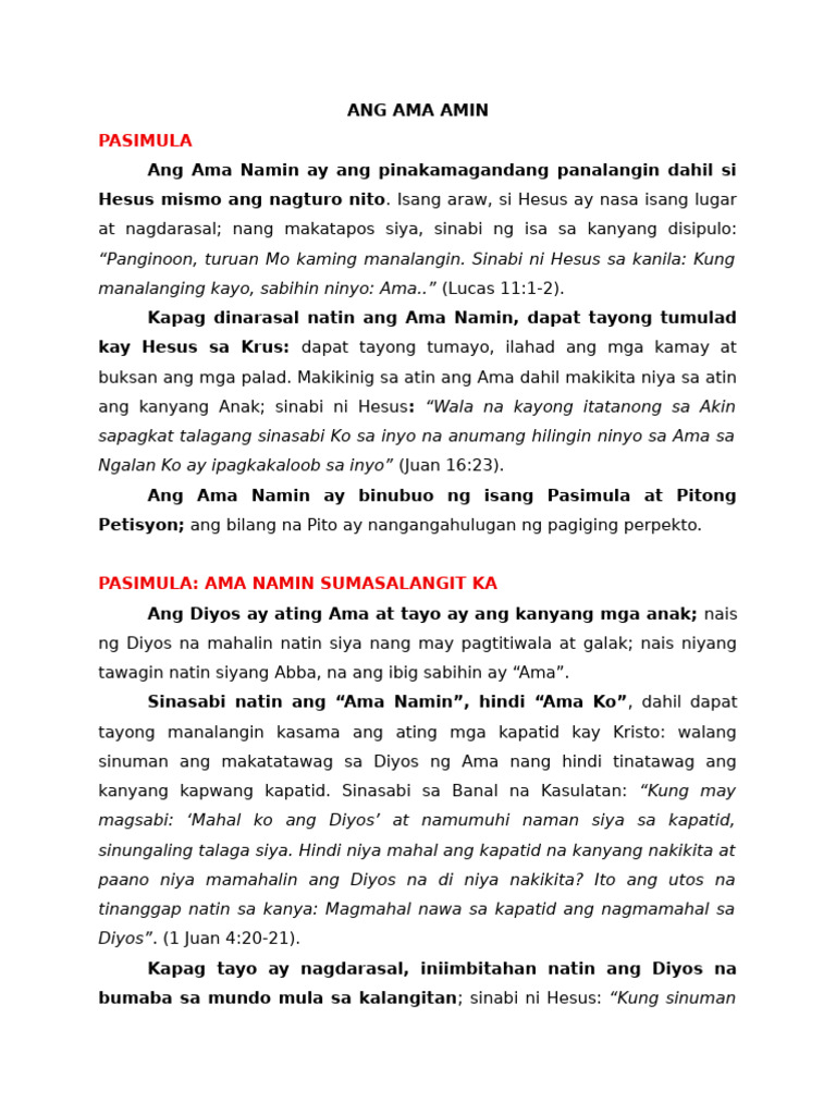 Ang Ama Amin | PDF
